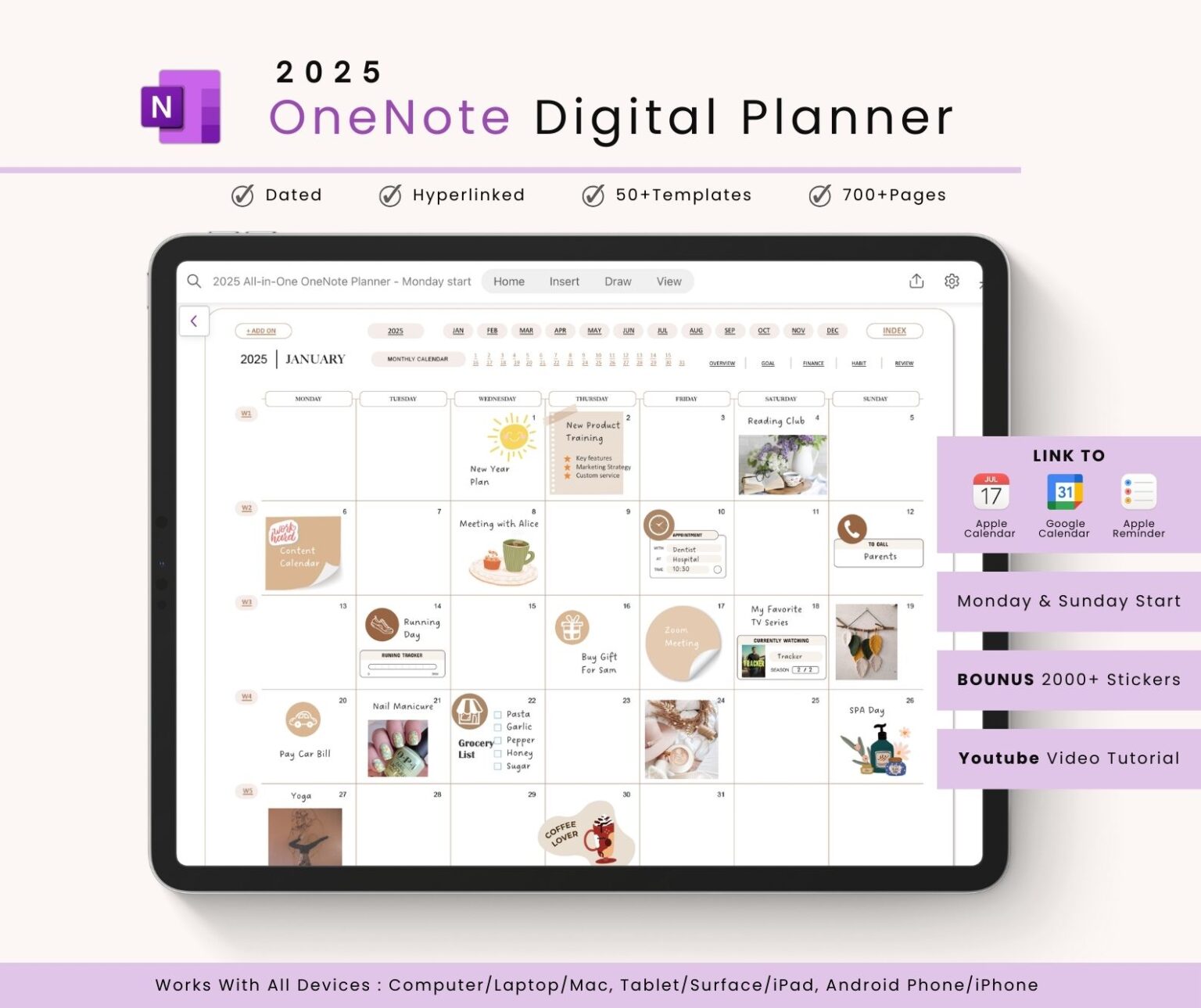 Freebie single page – OneNote Planner – DanW Lifeplanner